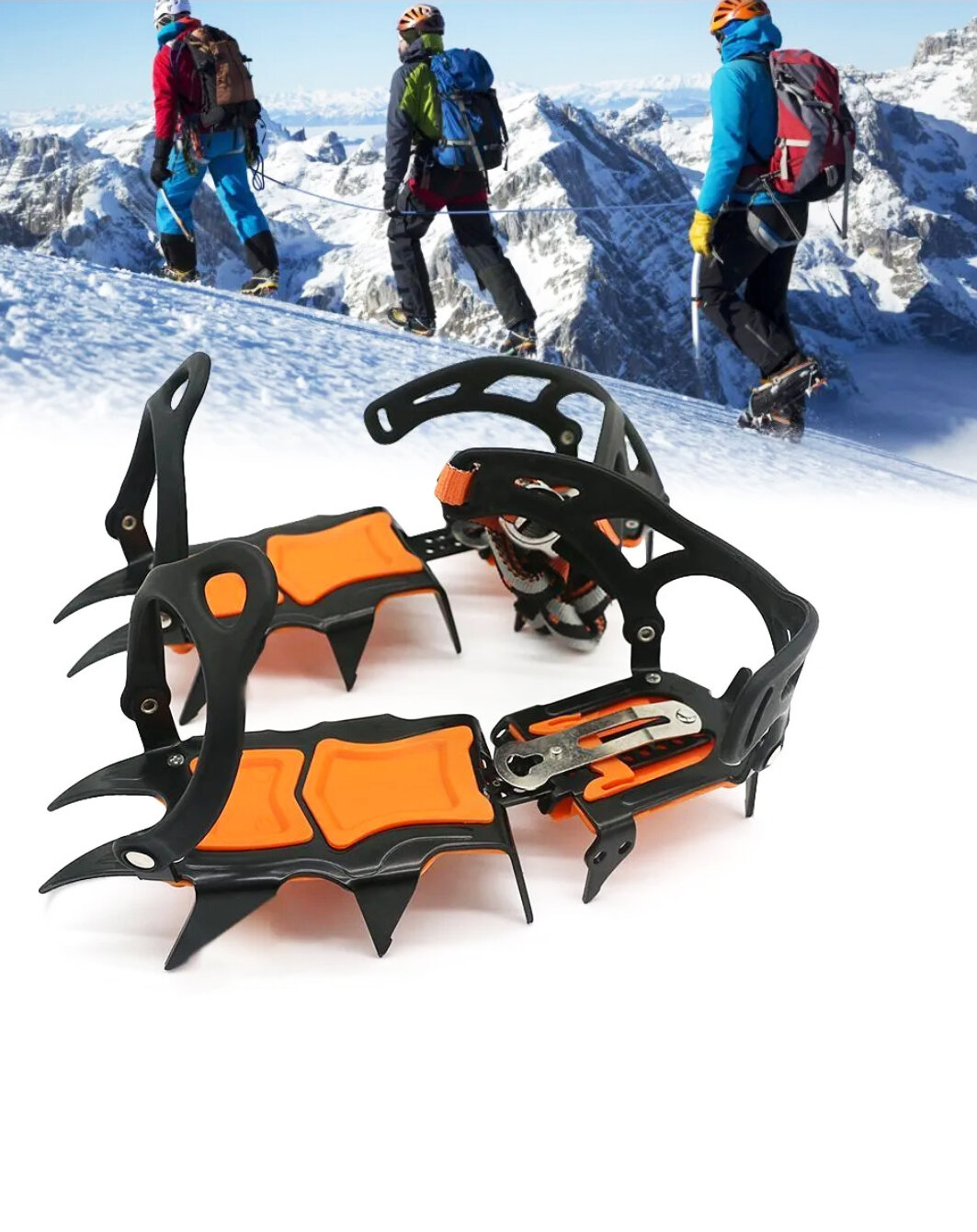 Кошки для Альпинизма с 12 зубьями, нескользящие Универсальный размер