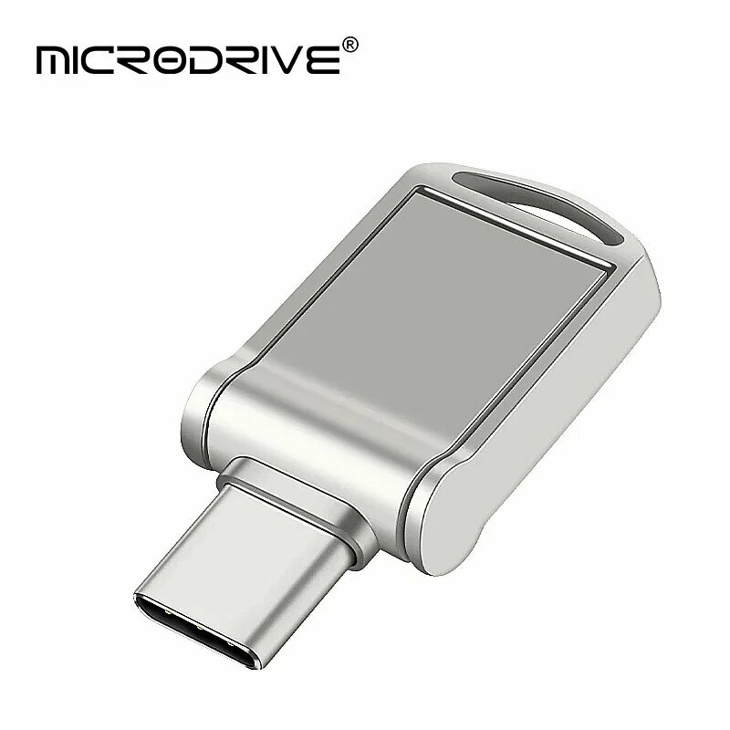 MicroDrive 128 ГБ, флешка USB Type-C, серебристый