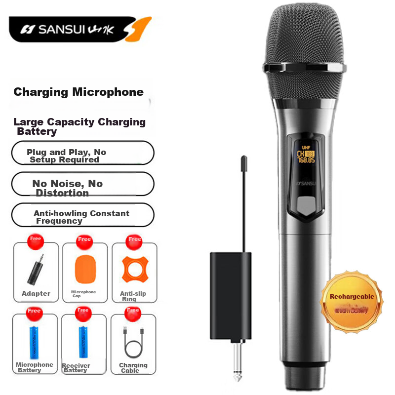 Bluetooth-микрофон SANSUI U Series для караоке, концертный, gray