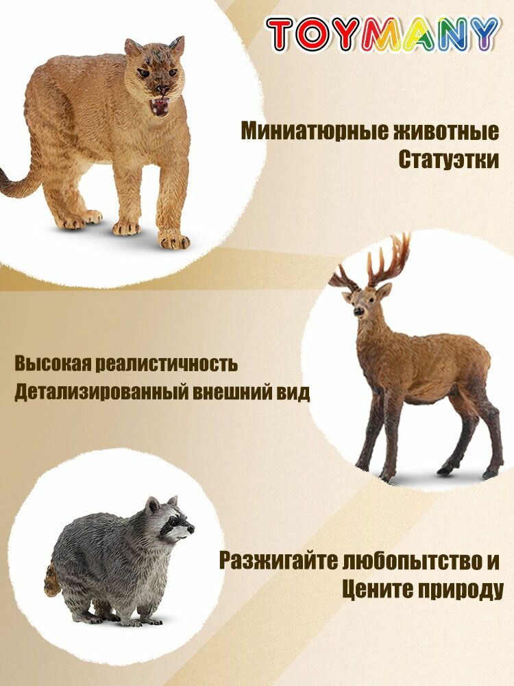 Toymany Фигурка животного, Коллекционная фигурка волка, игровой набор для детей