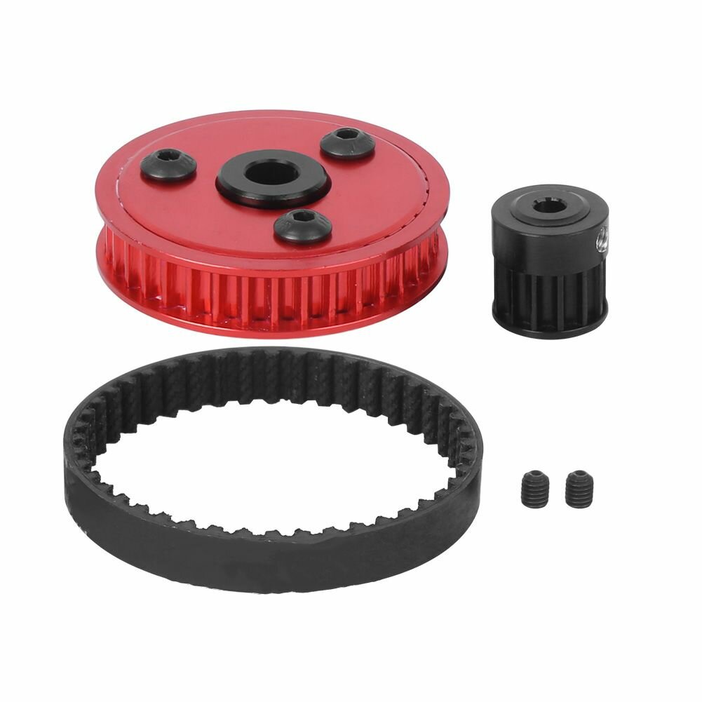 Модифицированная комбинация передач с резиновым ремнем коробки передач, подходящая для модели осевого радиоуправляемого автомобиля SCX10Красный