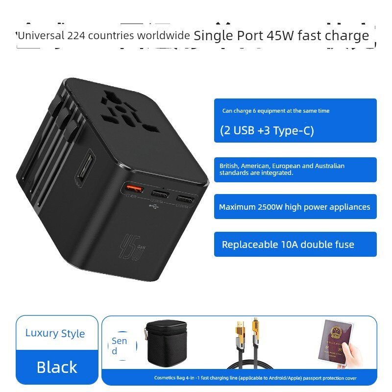 Глобальная вилка-переходник, международный преобразователь розеток, Корея, Япония, европейский стандарт, американский