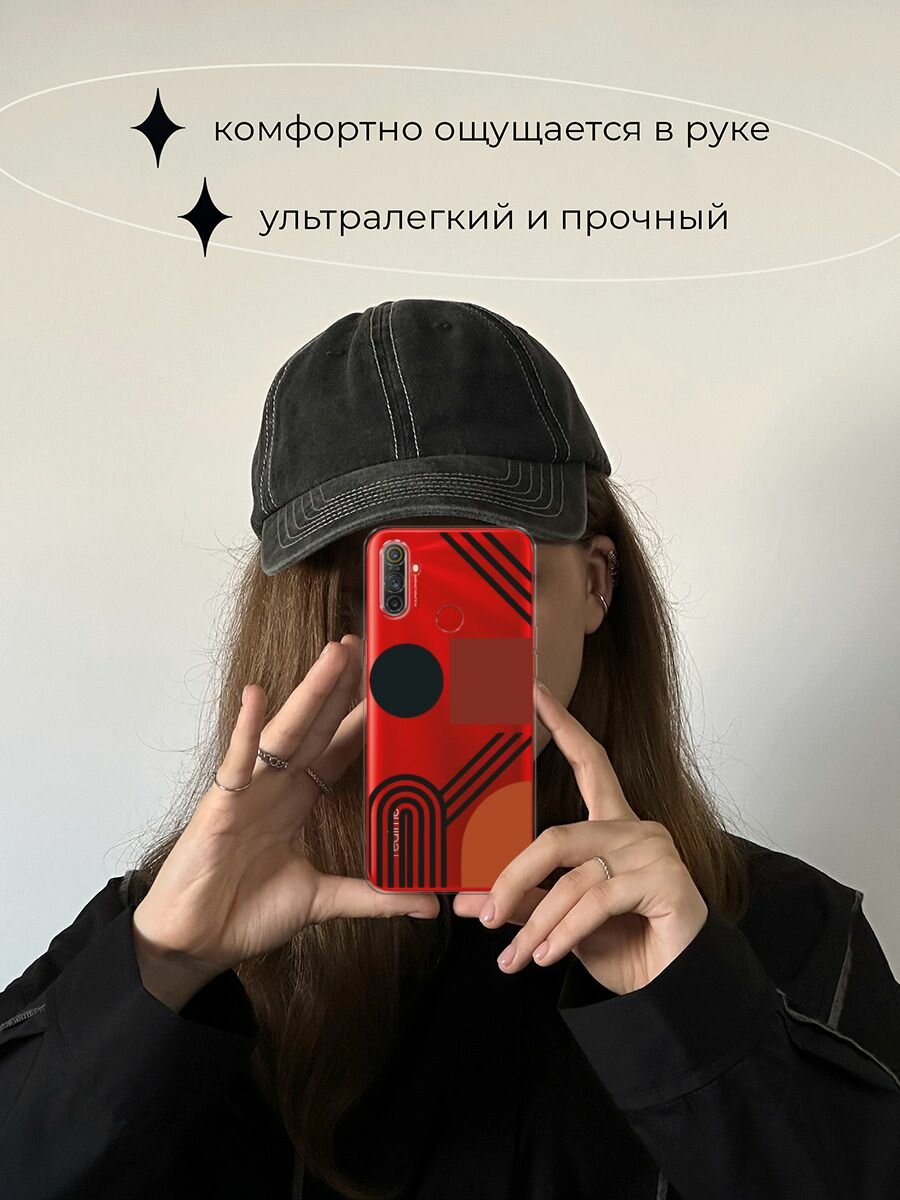Чехол на Realme C3 / Реалми C3 с принтом Абстрактная композиция, прозрачный — фото 1