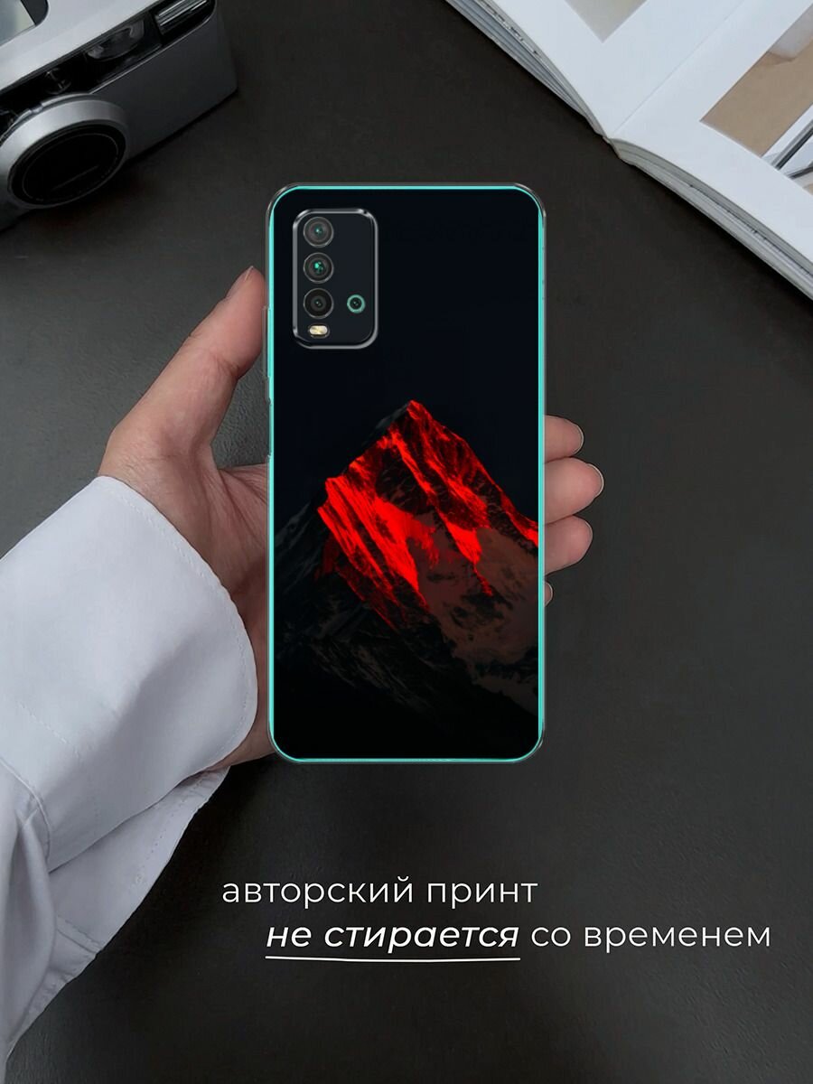 Чехол на Xiaomi Redmi 9T / Сяоми Редми 9Т с принтом Красная гора — фото 1