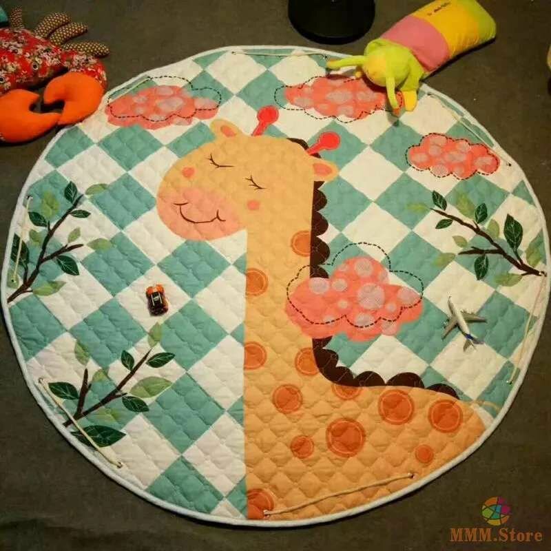 Коврик детский для ползания малыша - мешок для хранения игрушек, диаметр 145 см