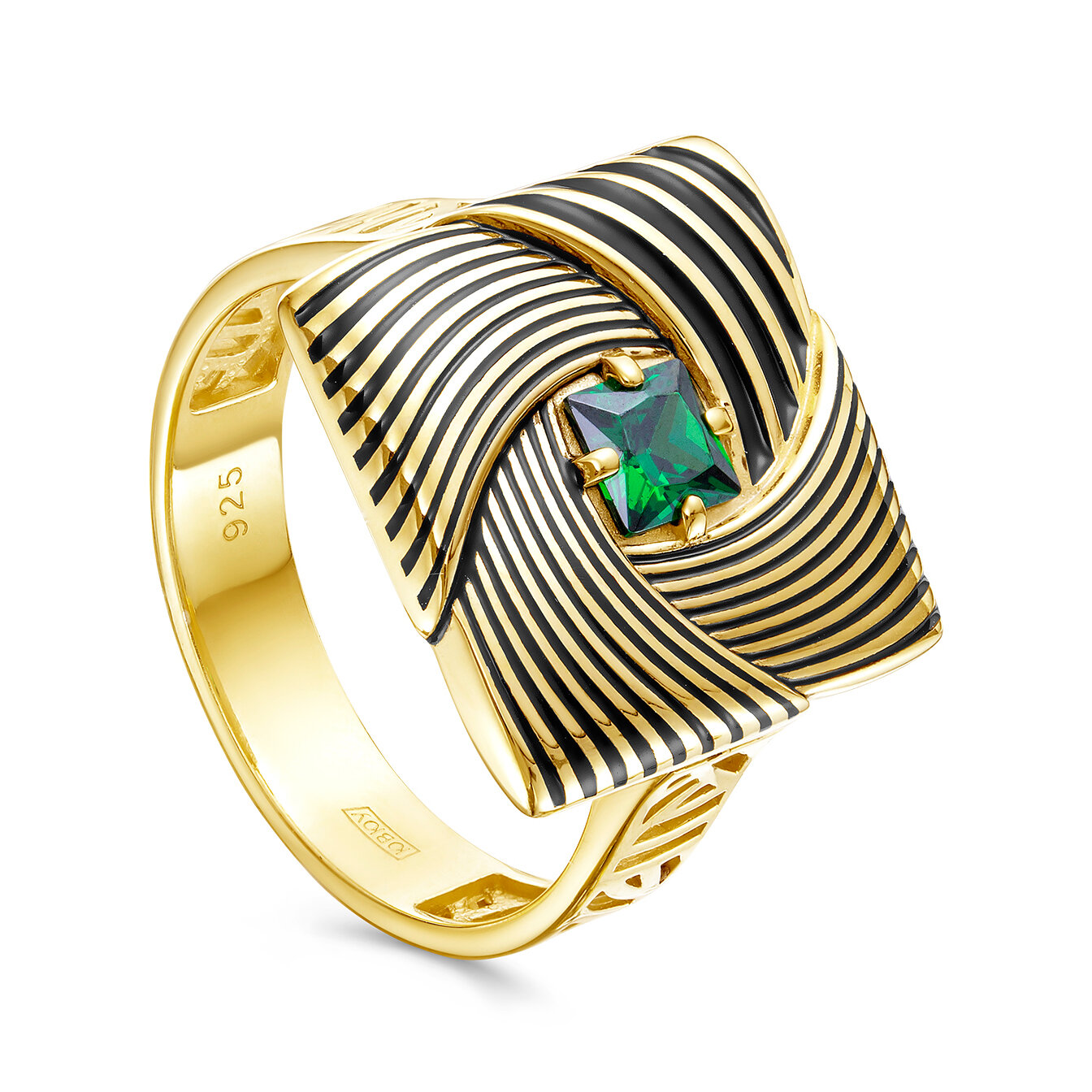 Кольцо, серебро, 925 проба, фианит