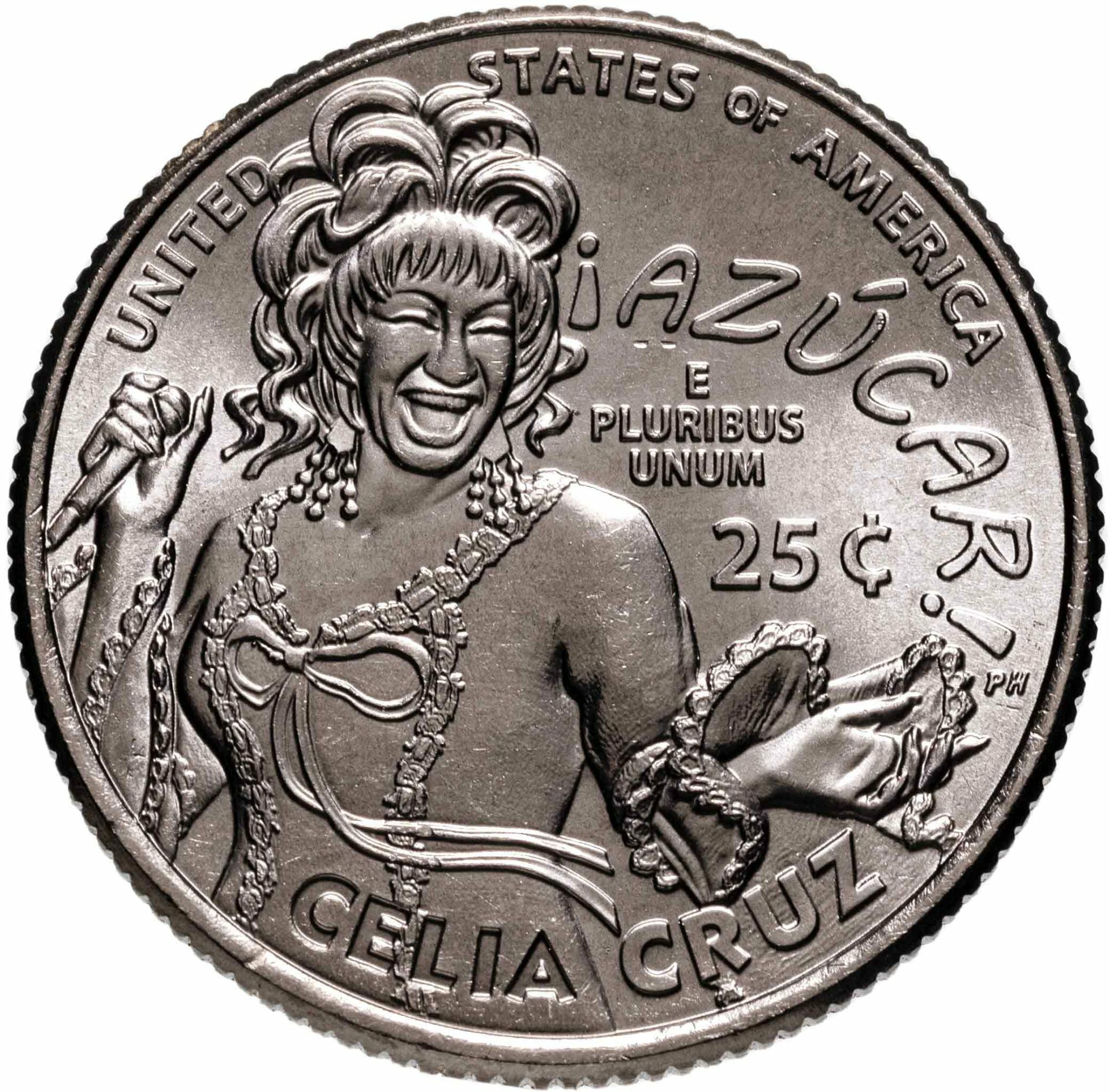 США 1/4 доллара 25 центов, квотер 2024 P "Американские женщины - Певица Селия Крус 14-я, Мельхиор медь-никель, в сохранности UNC