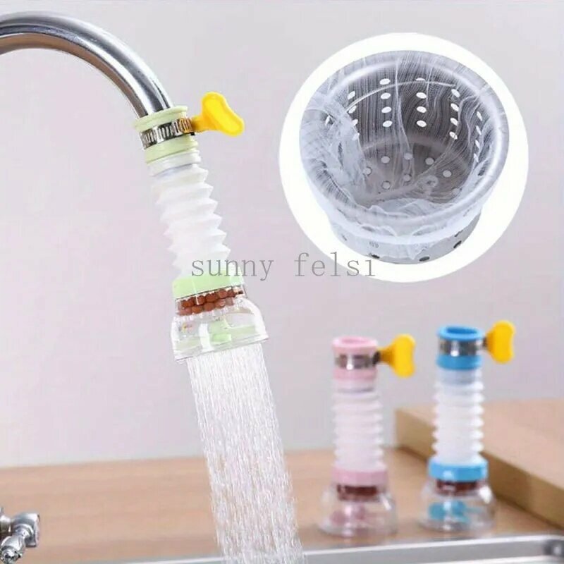 101 шт./компл. (1 фильтр для крана + 100 сеток для раковины), вращающийся на 360 распылительный фильтр для крана-регулируемый, водосберегающий дизайн