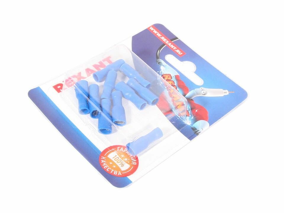 Клемма мама изолированная полностью гнездо 5 6мм РПИм 2 5 0 8 упаковка 10шт. блистер синяя REXANT 06-0394-A