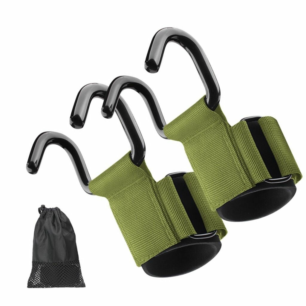 Фитнес-браслеты, ремни для становой тяги со штангой (включая сумку хранения) - зелёные