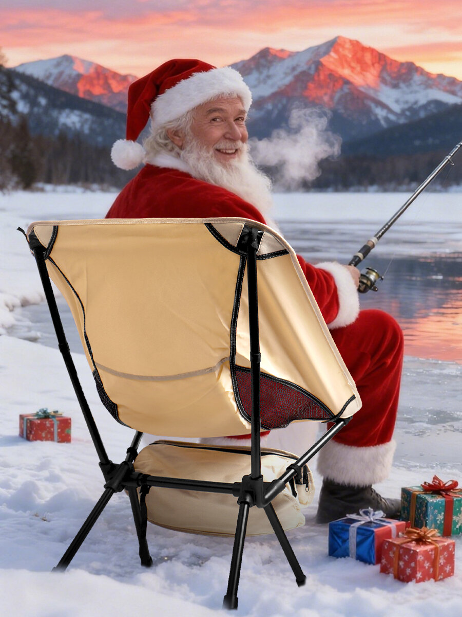 Стул кресло раскладное Стул складной туристический, кресло, кресло складное с подлокотниками,65X33X33cm, бежевый 150кг