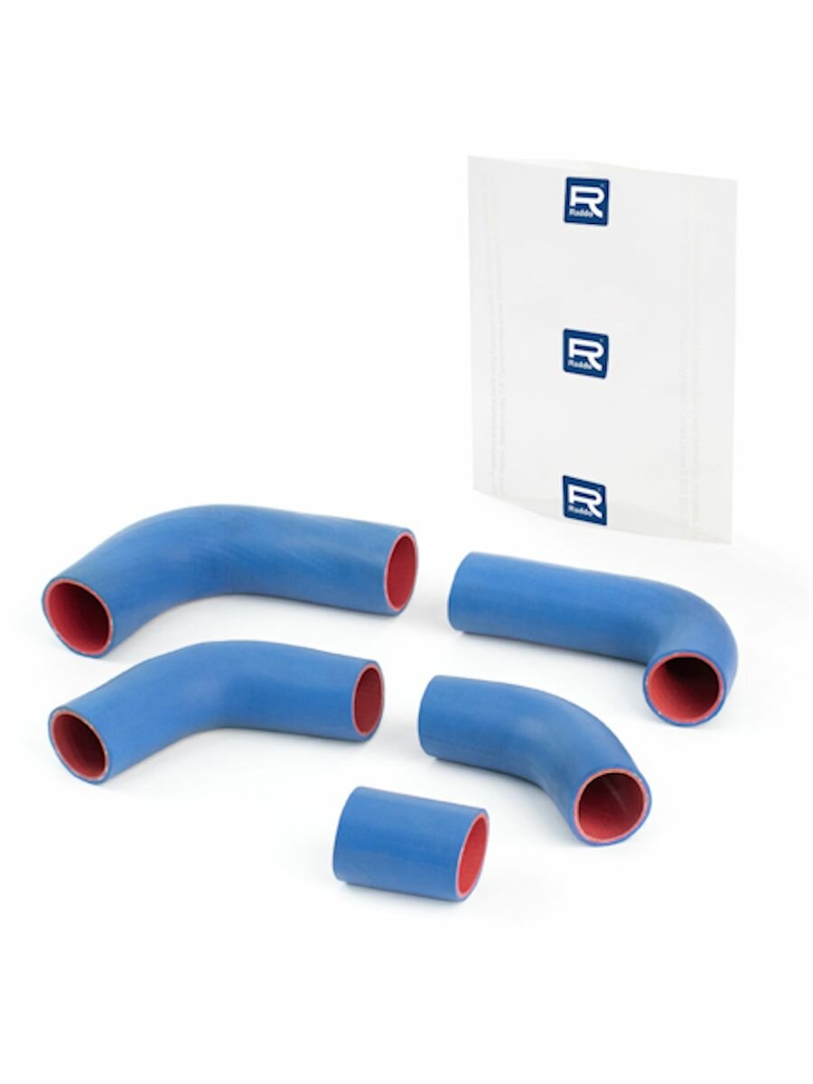 Патрубки радиатора ГАЗ-3302 (дв. ЗМЗ-406) (к-т 5 шт.) "RADDO/РТИавто" каучук синий арт. 17154