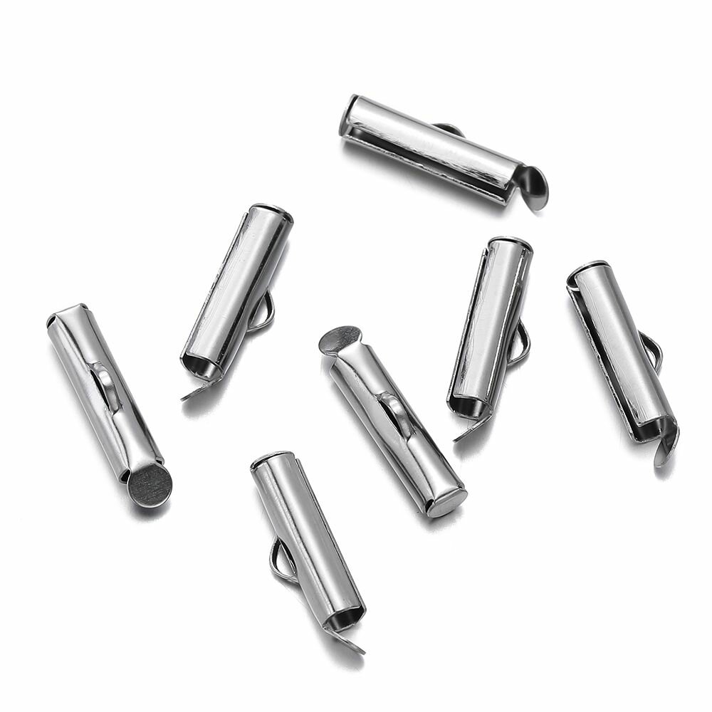 Концевик для бижутерии, зажим для браслета из бисера и бусин. Концевик слайдер 16мм, 10 штук.