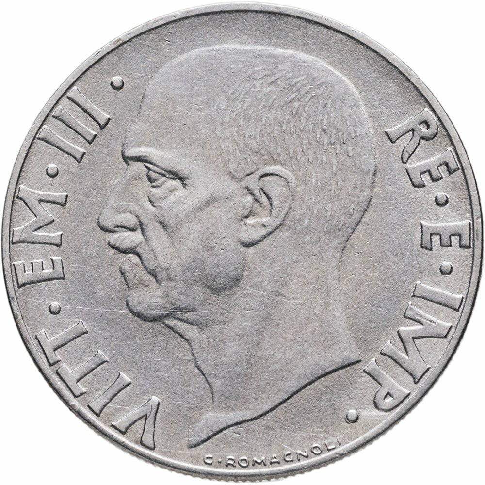 Италия 20 чентезимо (centesimi) 1939 Магнетик, ребристый гурт 1939 - XVII
