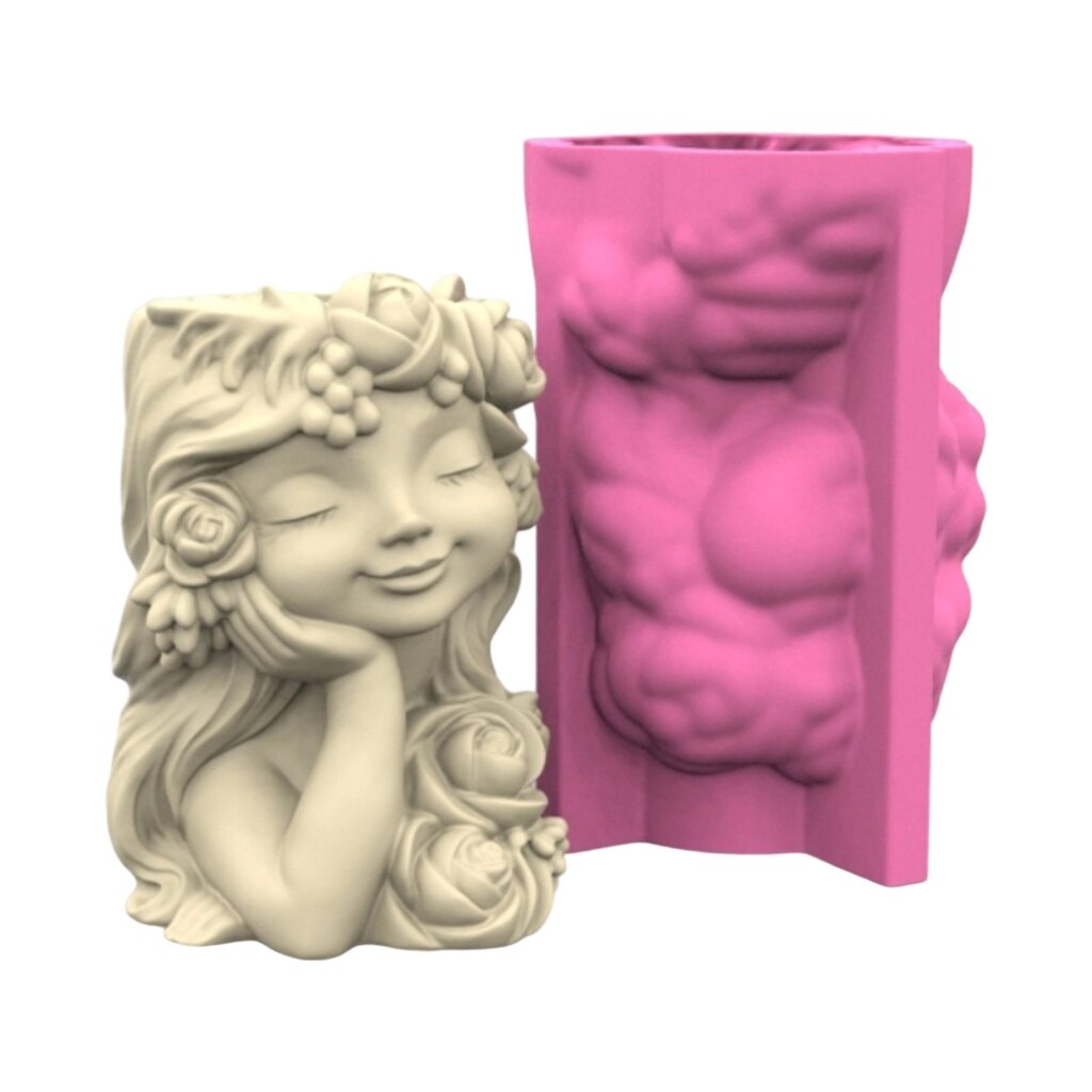 Элегантная силиконовая форма для плантаторов для поделок из смолы, цемента, садового украшения, креативный дизайн цветочного горшка ручной работы