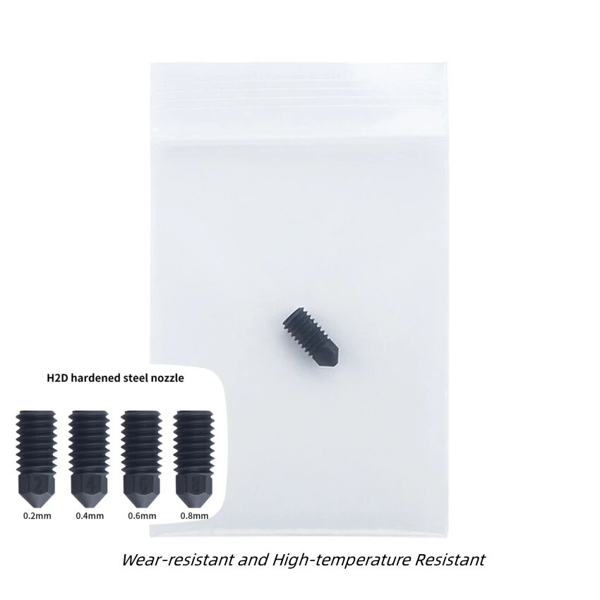 LICHIFIT EATAD5992 Экструзионная головка из закаленной стали для 3D-принтеров 0.2/0.4/0.6/0.8 0.2MM