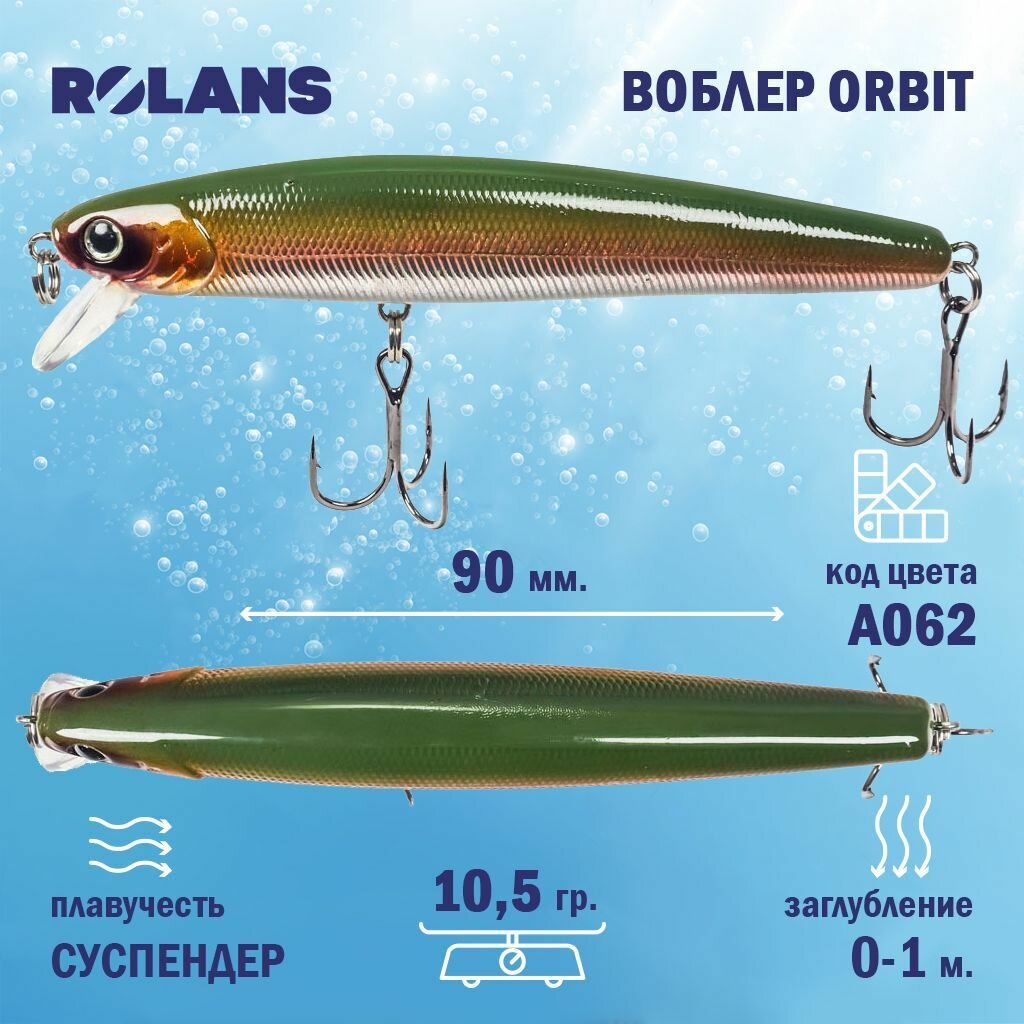 Воблер Rolans ORBIT 90 SP (Длина (мм) 90; Вес (гр.) 10,5 / A062)