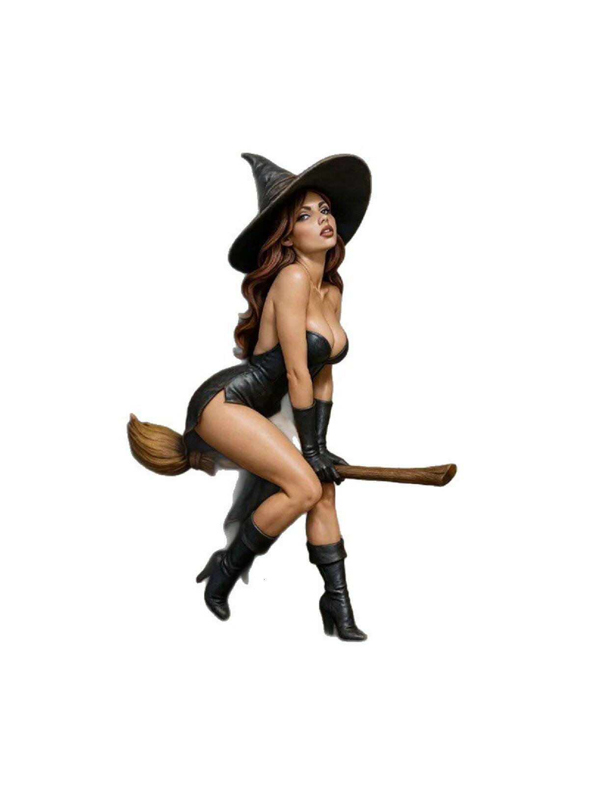 Волшебная Красота, Чувственное Украшение Книжной полки Ведьмы, Соблазнительная Кукла Волшебной Ведьмы С Капюшоном На Метле, Таинственный Орнамент из Смолы Ручной росписи на Хэллоуин, Домашний декор Для Книжной полки в Готической Спальне