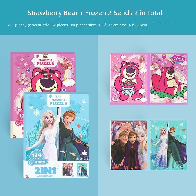 Магнитная головоломка Disney Frozen для детей 3-6 лет, 6-уровневая, с темой Земляной Медведицы, 2 книги, обучающая