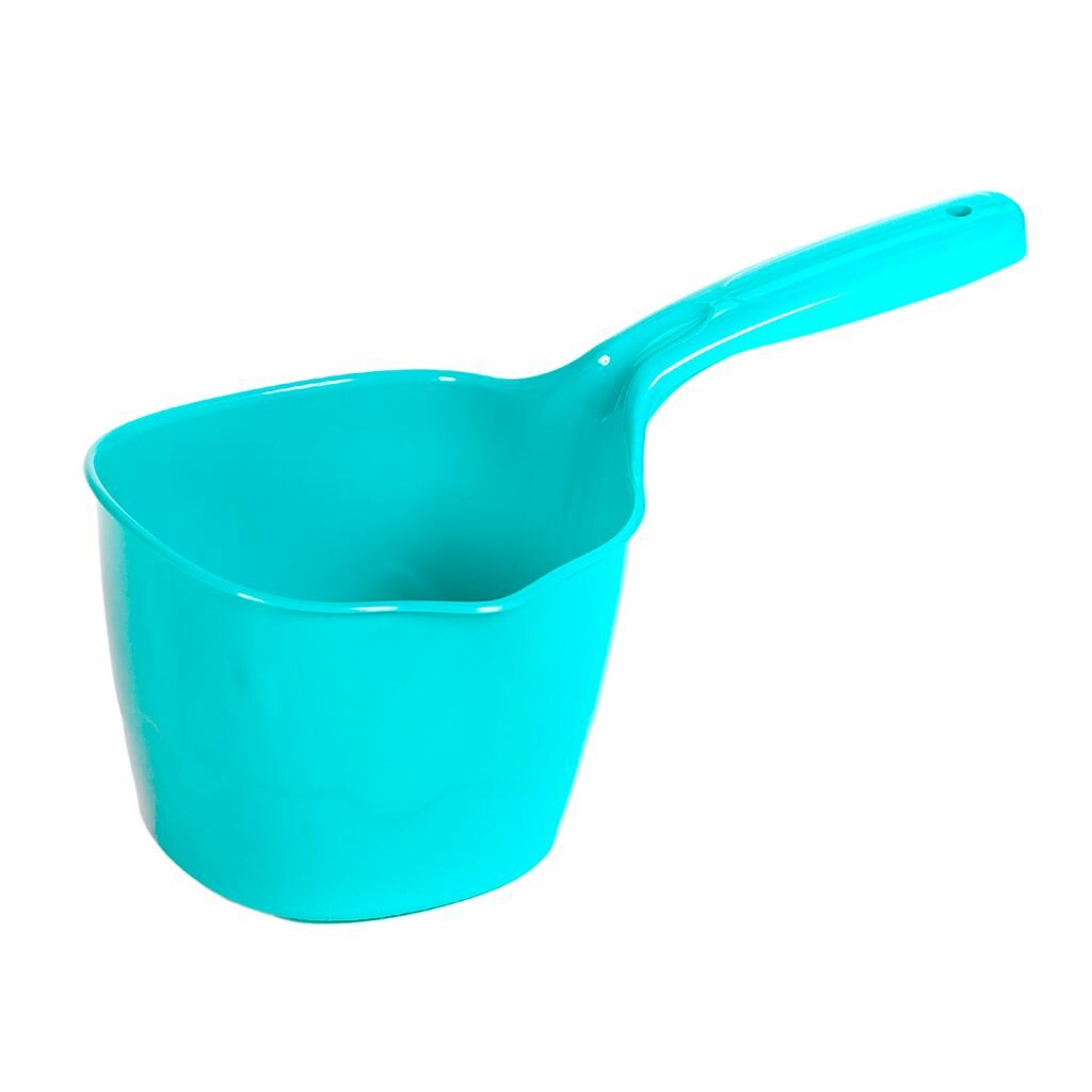 Ковш пластмассовый Домашняя Мода Волна , с носиком, объем 1.3 литра, бирюзового цвета, пластмассовый