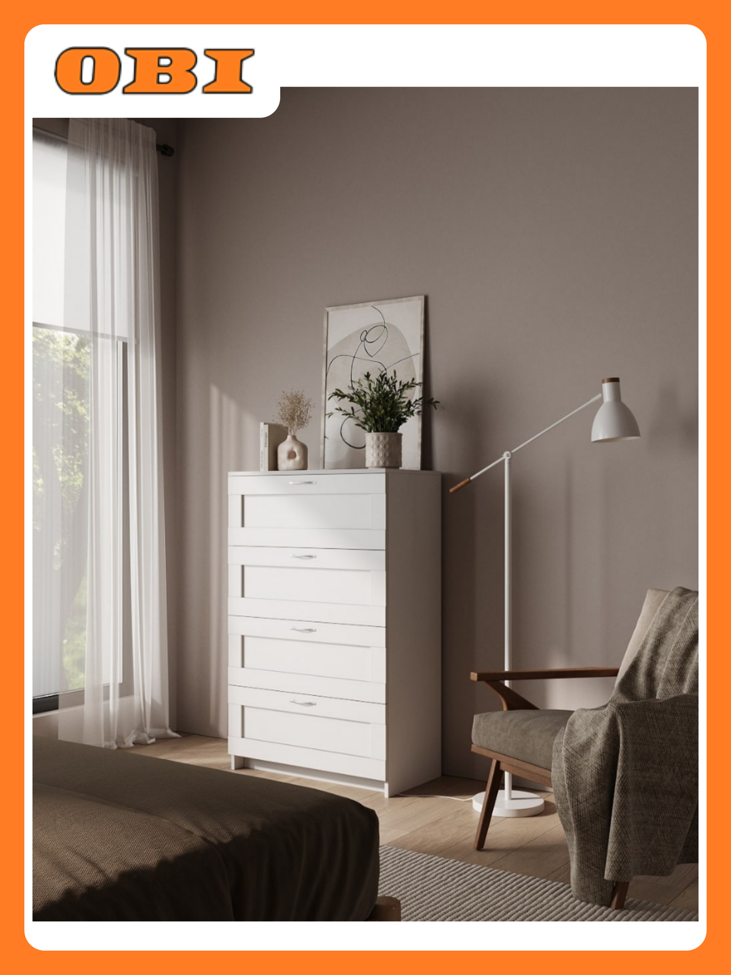 Комод Шведский Стандарт Сириус 4 ящика белый