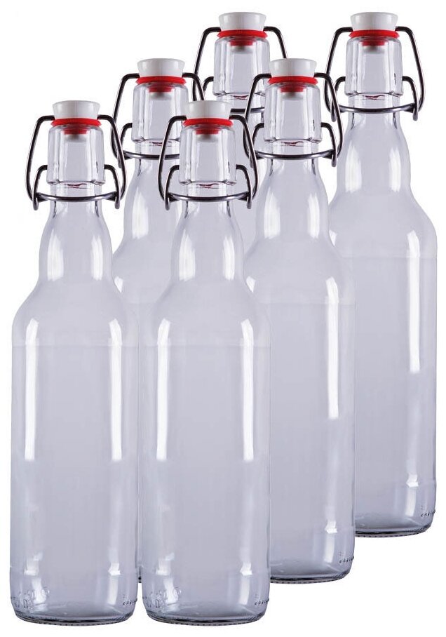 Набор бутылок BUGEL.PRO прозрачные, 0,5л, 6шт