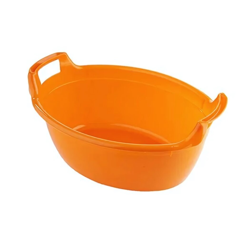 Таз овальный с ручками, 16 литров, пластиковый, цвет оранжевый, для стирки и уборки