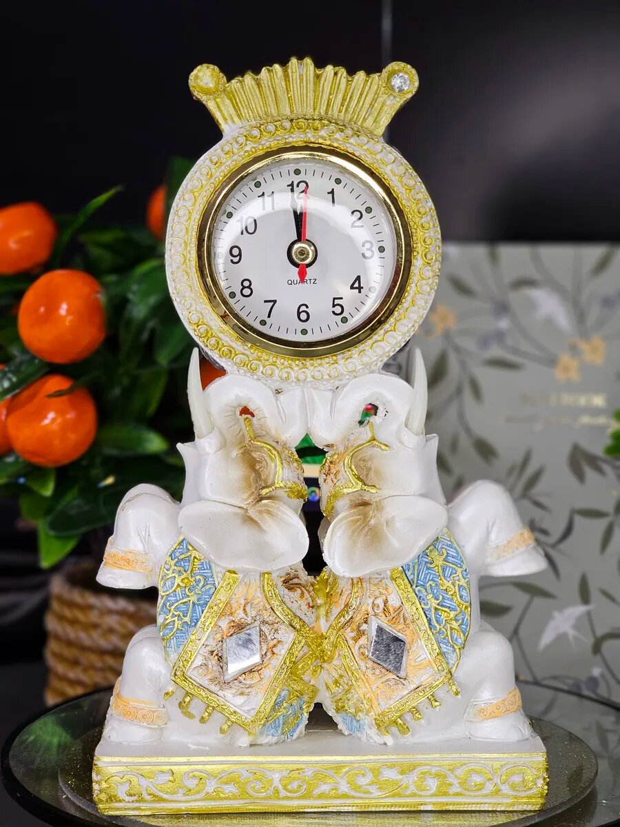 Часы настольные два слона статуэтка фигурка 19×11 см