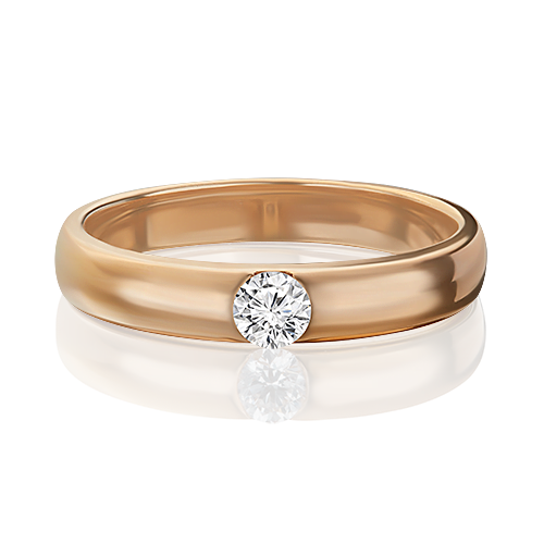 Кольцо, красное золото, 585 проба, бриллиант