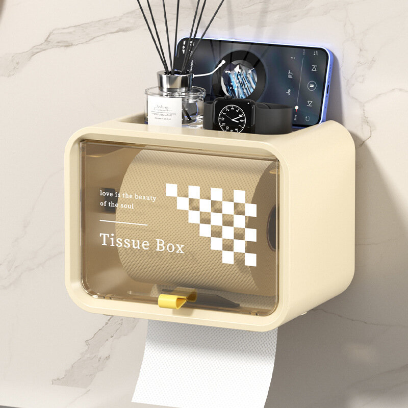 Коробка без перфорации бумажных полотенец для ванной комнаты салфетки полка многофункциональная полка настенная коробка