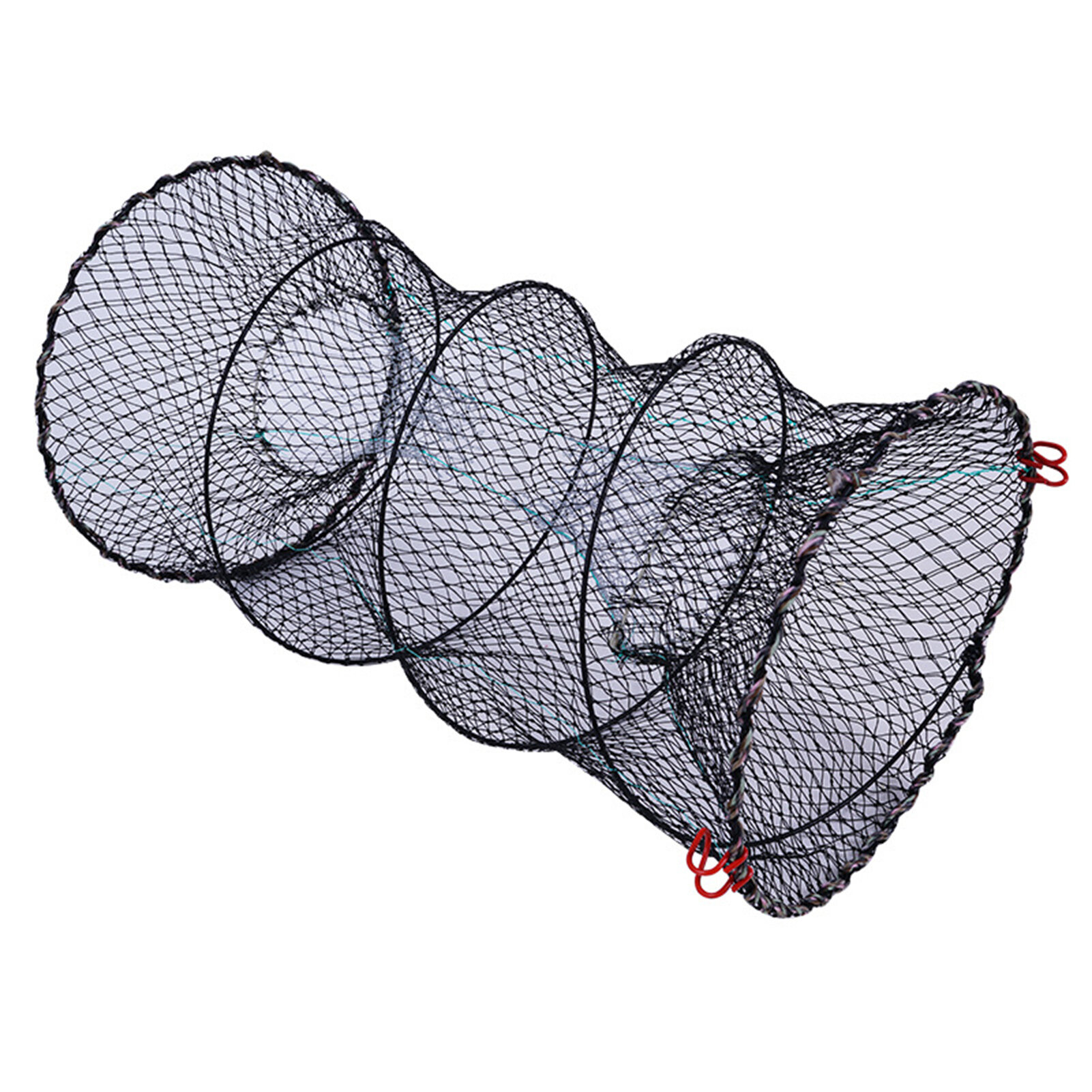 Крабовая клетка Пружинная клетка Круглая складная рыбацкая сеть Раковая клетка Рыбацкая клетка Омаровая клетка Инструмент для рыбалки Материал: Оцинкованная сталь и Нейлон Размеры: 450*250мм, 600*300мм, 800*400мм, 850*500мм Вес: 350г, 450г, 650г, 850г