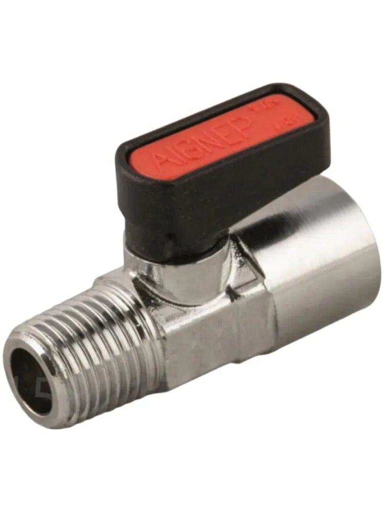 Миниатюрный шаровой кран AIGNEP 6310 1/4"-1/4" для пневматики, компрессоров, трубопроводов