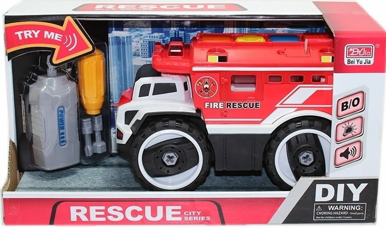 DIY Конструктор Пожарная машина со светом и звуком 862A-2 с 3 лет
