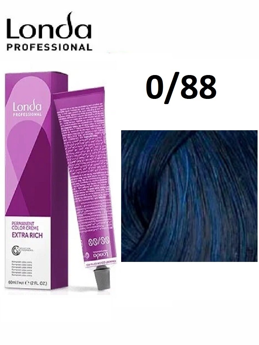 Londa Professional 0/88 Стойкая крем-краска Londacolor Creme Extra Rich, интенсивный синий микстон, 60 мл