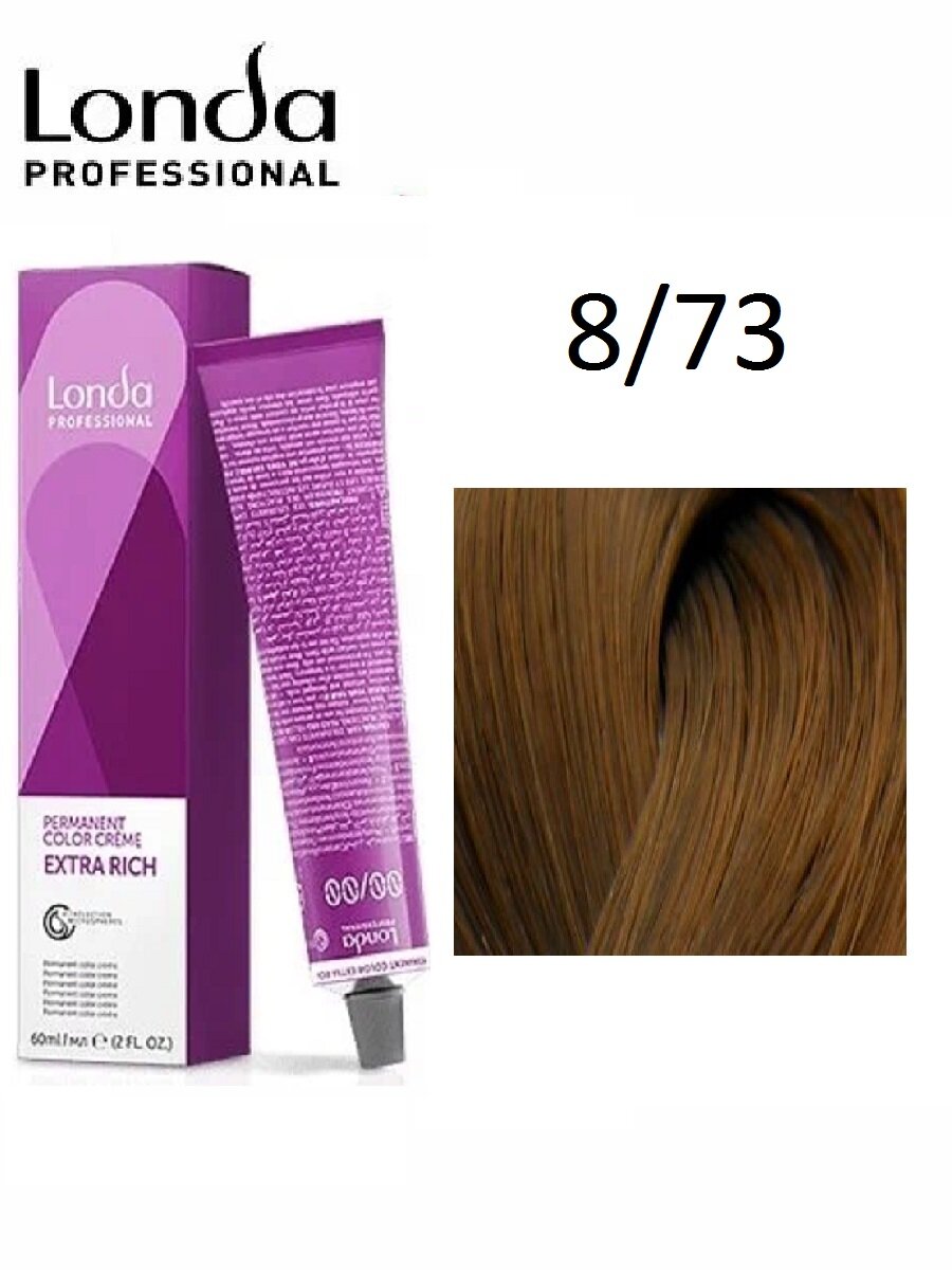 Londa Professional 8/73 Стойкая крем-краска Londacolor Creme Extra Rich, светлый блонд коричнево-золотистый, 60 мл