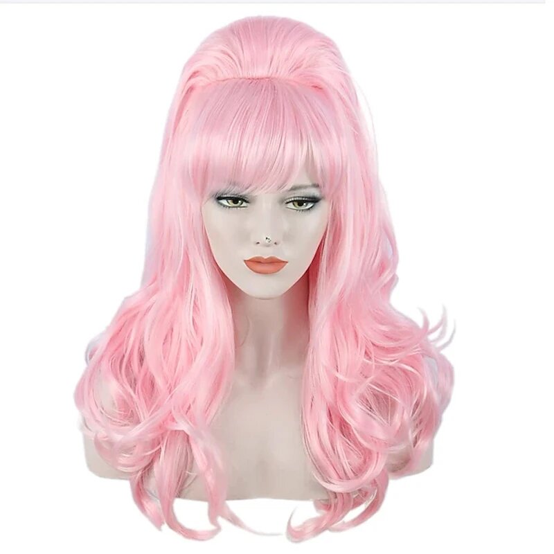 Розовый кудрявый парик HAIRJOY A7, длинный