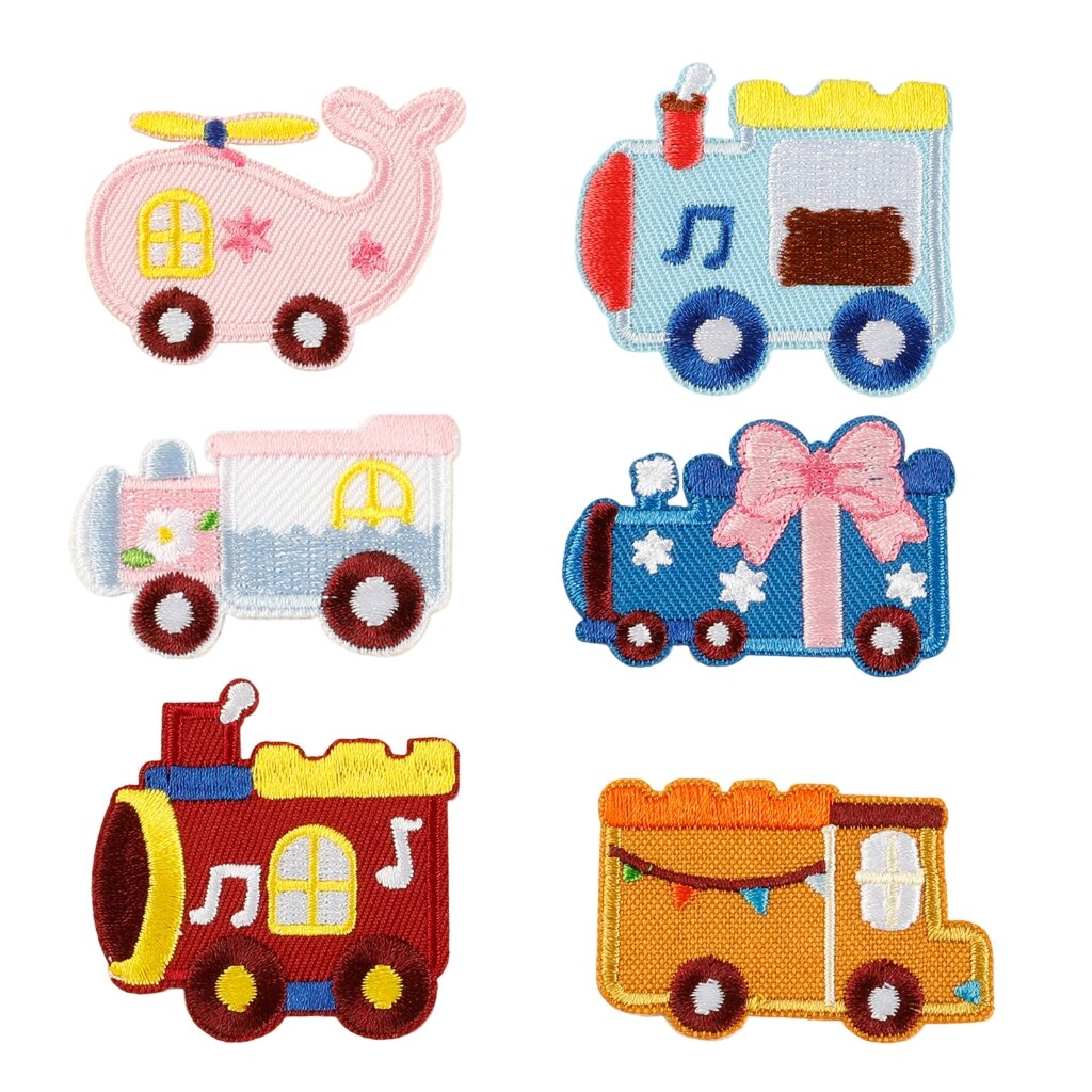 6 Шт Прекрасный Игрушечный Автомобиль С Вышитыми Нашивками, Пришивные Нашивки, Мультяшный Автомобиль, Железные Нашивки, Нашивки для Одежды, Швейные Нашивки