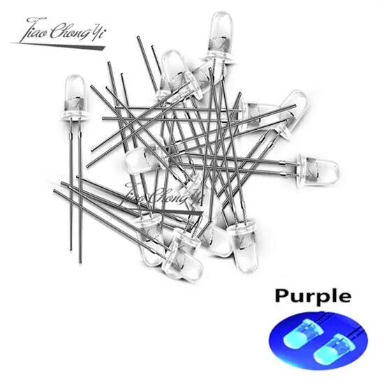 TiaoChongYi F5MM LED светодиоды 5 мм Фиолетовый, Purple