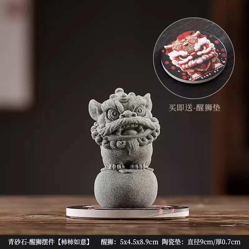 Креативный настольный каменный лев, пара, чайный столик, украшение для чая, талисман удачи, благоприятное животное, домашний декор, ландшафтное ремесло