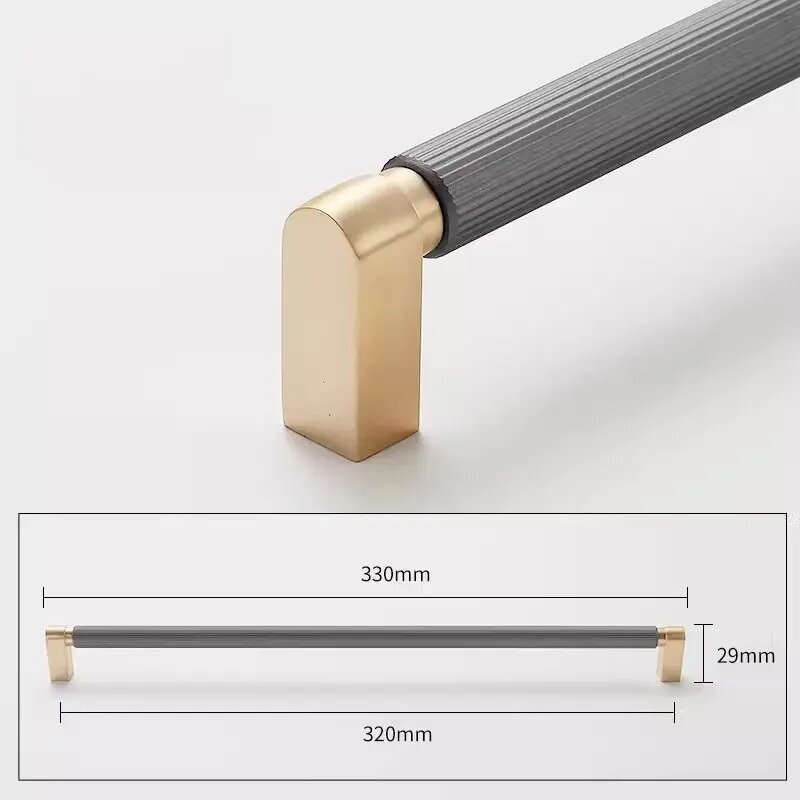 Ручки для шкафов алюминиевые серебристые 128 мм Grey 320mm