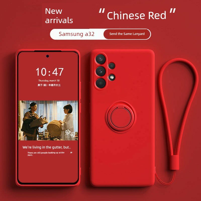Силиконовый чехол для Samsung A32 5G, полное покрытие, цвет китайский красный, премиум защита для мобильного телефона