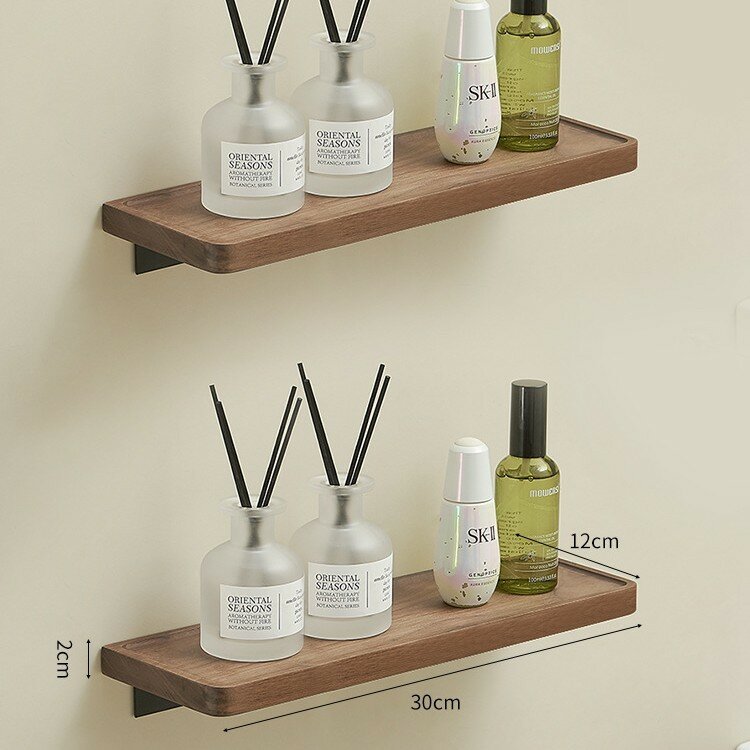 Стеллаж для хранения из орехового дерева, новый китайский стиль, легкая роскошь, ванная комната, многослойная доска из массива дерева, настенный хранительный шкаф, одиночная доска