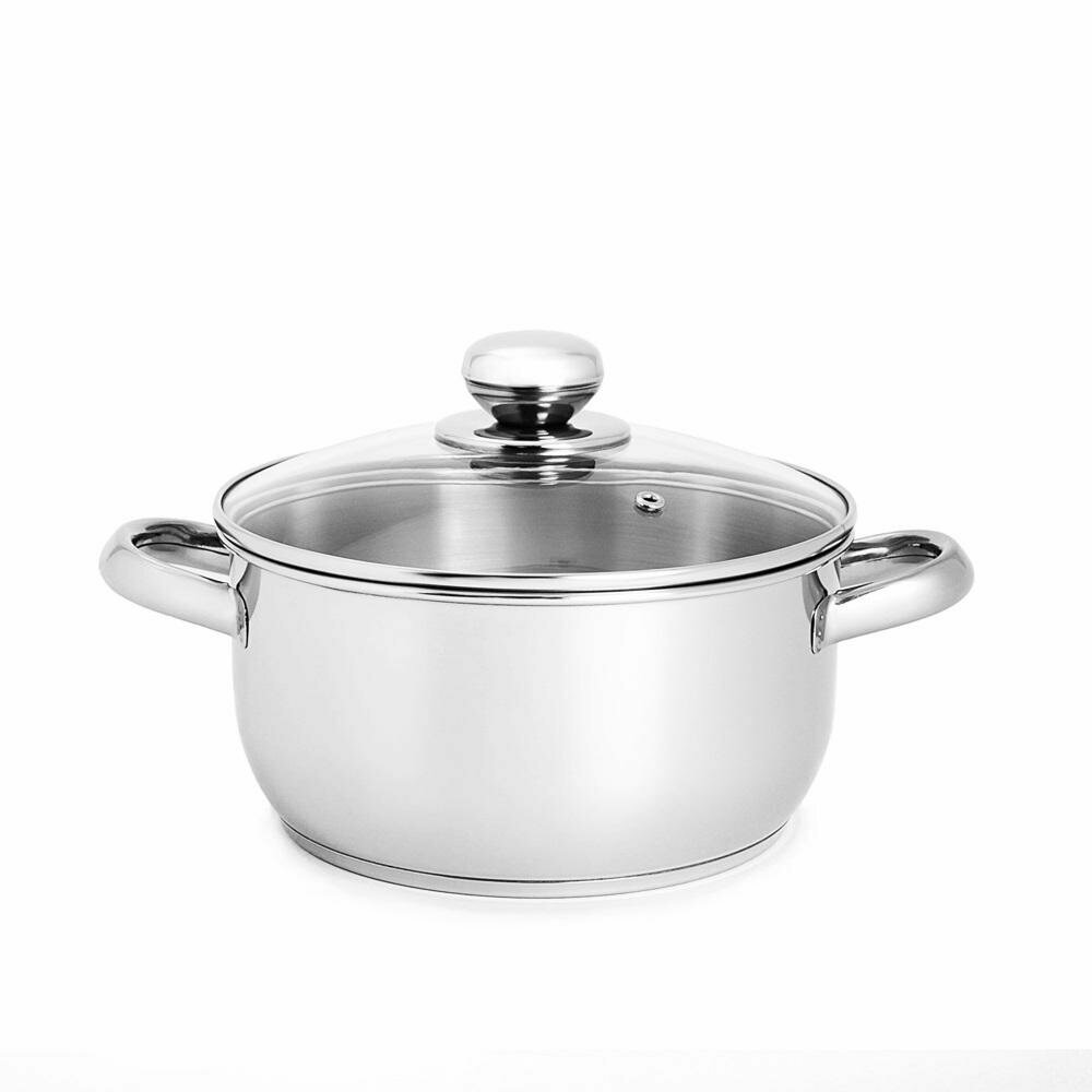 Кастрюля нерж 2.5Л прима блеск объемн РУЧ СТ/КР ТРС АША