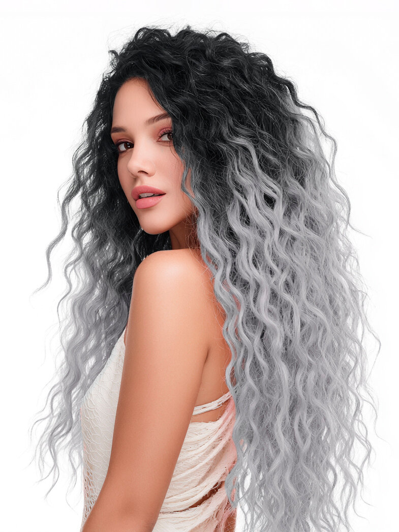 Hairshop Афролоконы для вплетения 1В/103 70см (Черный/Серый)