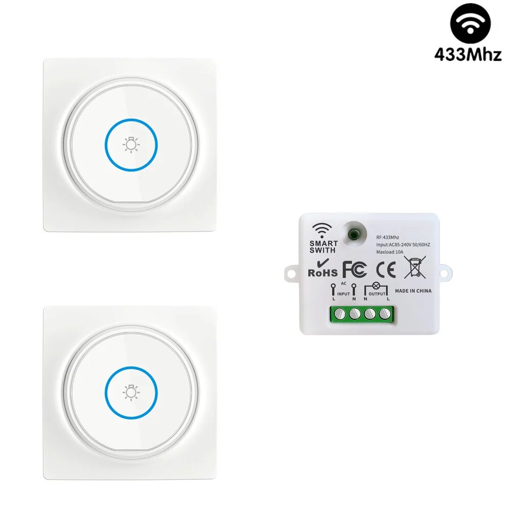 Беспроводной кинетический выключатель WenQia 1r 2w