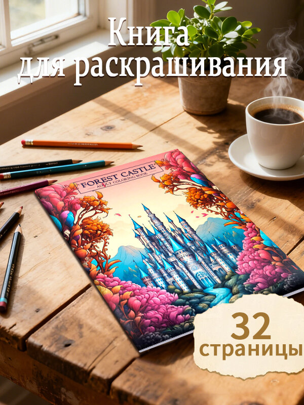 Раскраска антистресс для взрослых-Q011 Святой замок расслабление и снятие стресса А4 160г/м бумага оригинальные рисунки