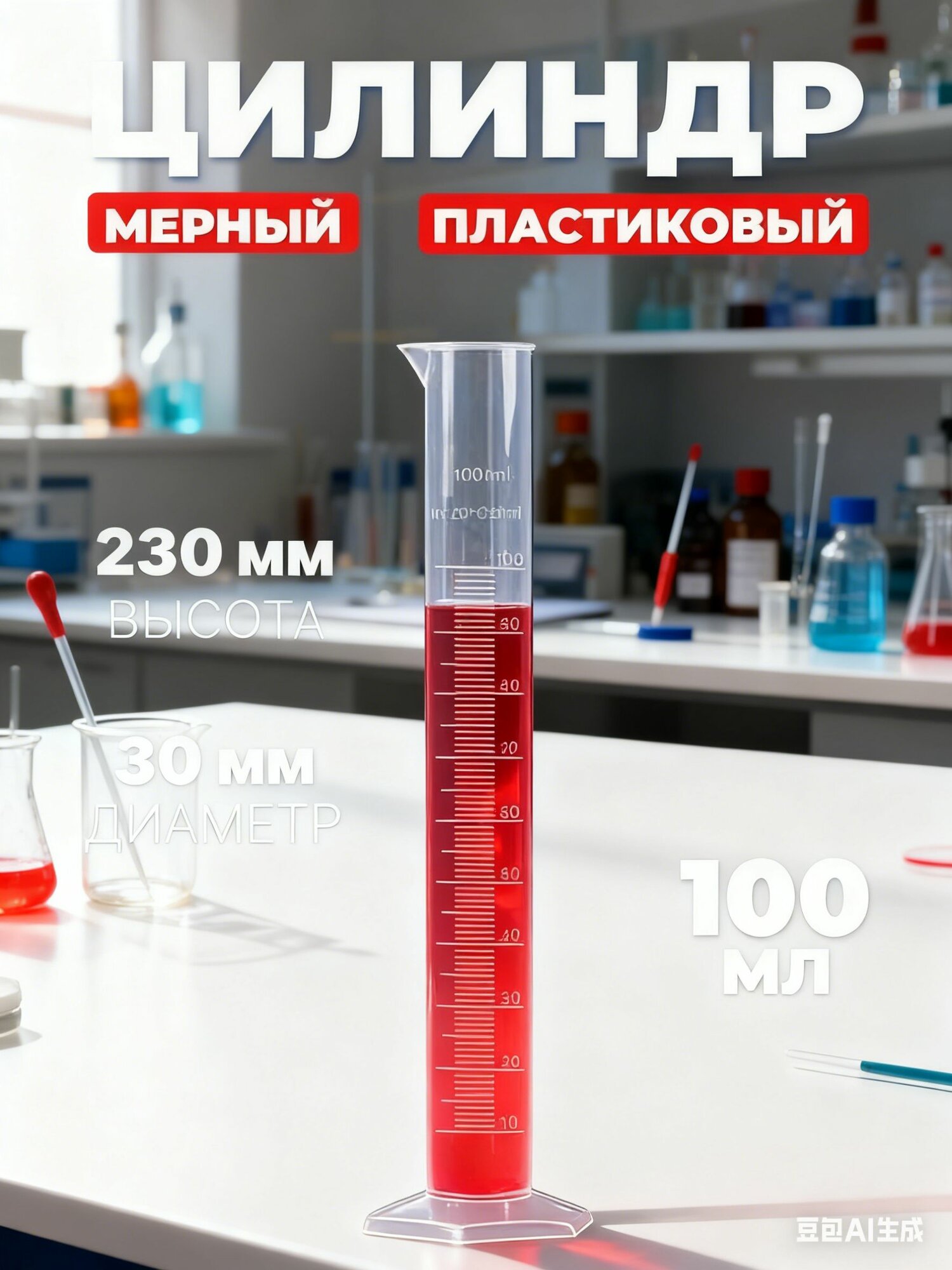 Мерная колба для спиртометра 100 мл с носиком, пластиковый цилиндр для ареометра, пробирка для измерения крепости алкоголя