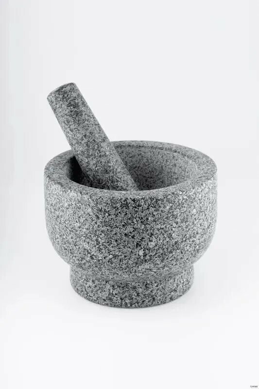 Ступка с пестиком, Натуральный гранит, 1 шт，Естественный мелкий измельчитель для чеснока, трав и лекарств