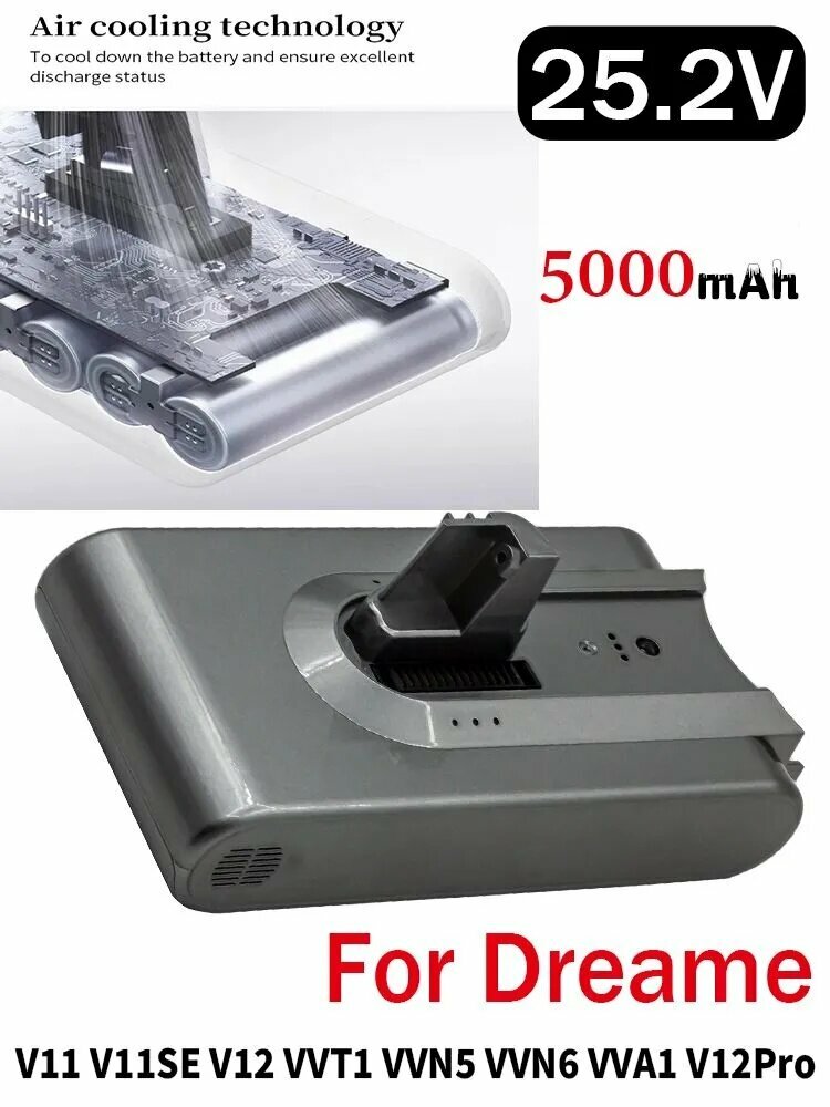 Замена батареи Dreame V11 V11SE V12 VVT1 VVN6 VVA1 беспроводной пылесос 18650 батарея 5000 мАч