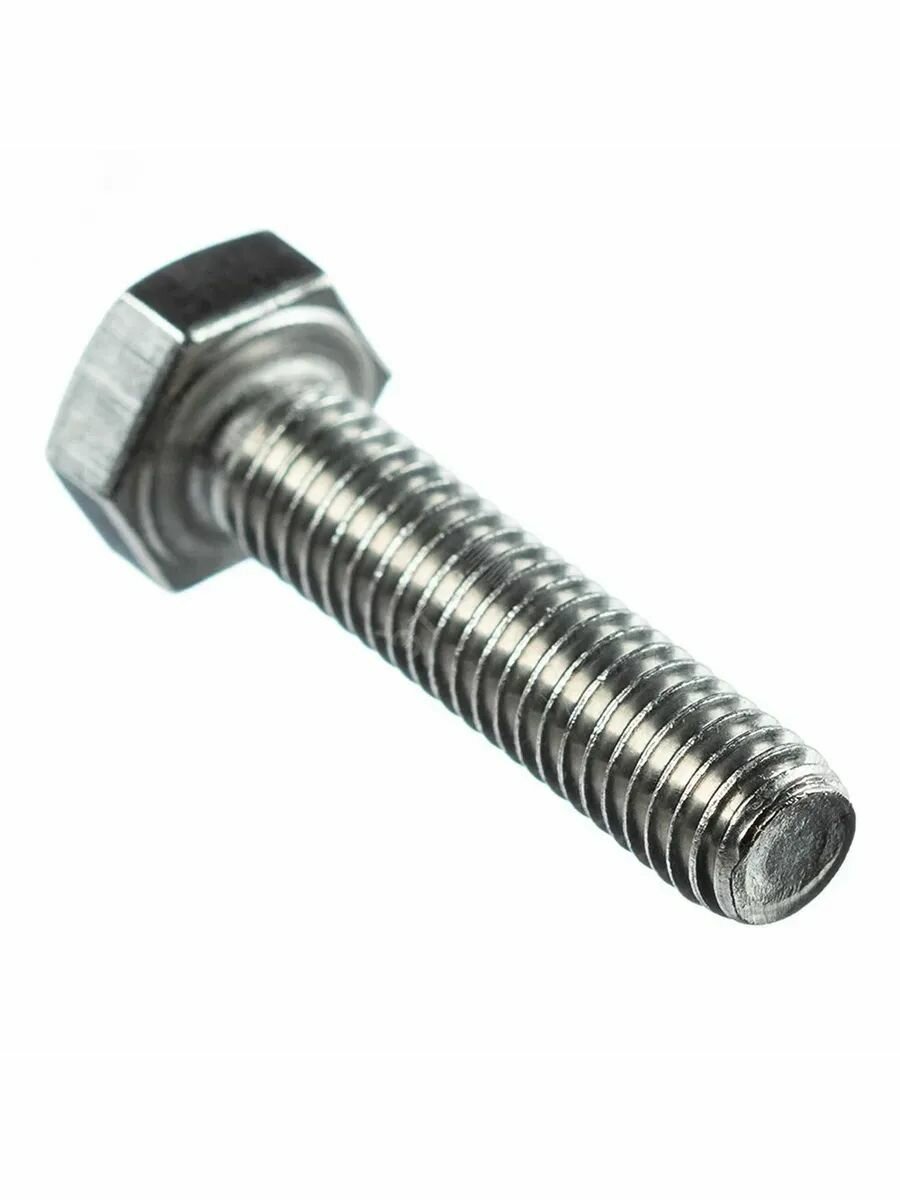 Болт DIN 933 М10х40 полная резьба шестигранная голова класс прочности 5.8 покрытие цинк Крепдил DIN933-М10x40